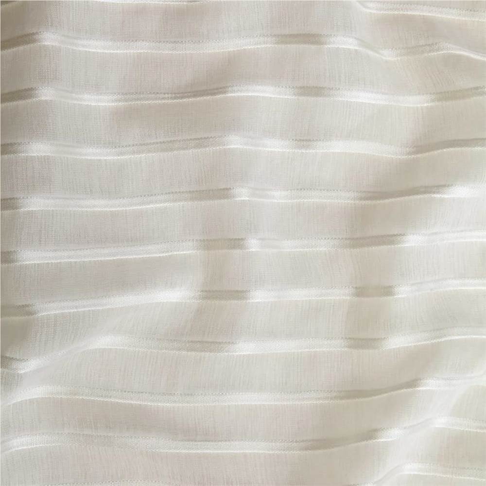 Woven Striped Sheer Curtains 2 pcs 140x225 cm Cream