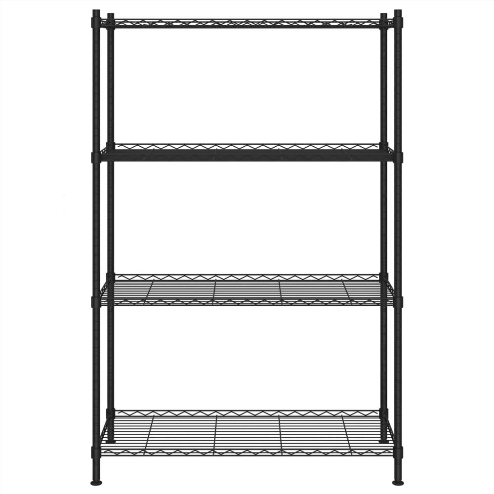 4-Tier Storage Shelf 90x35x137 cm Black 200 kg