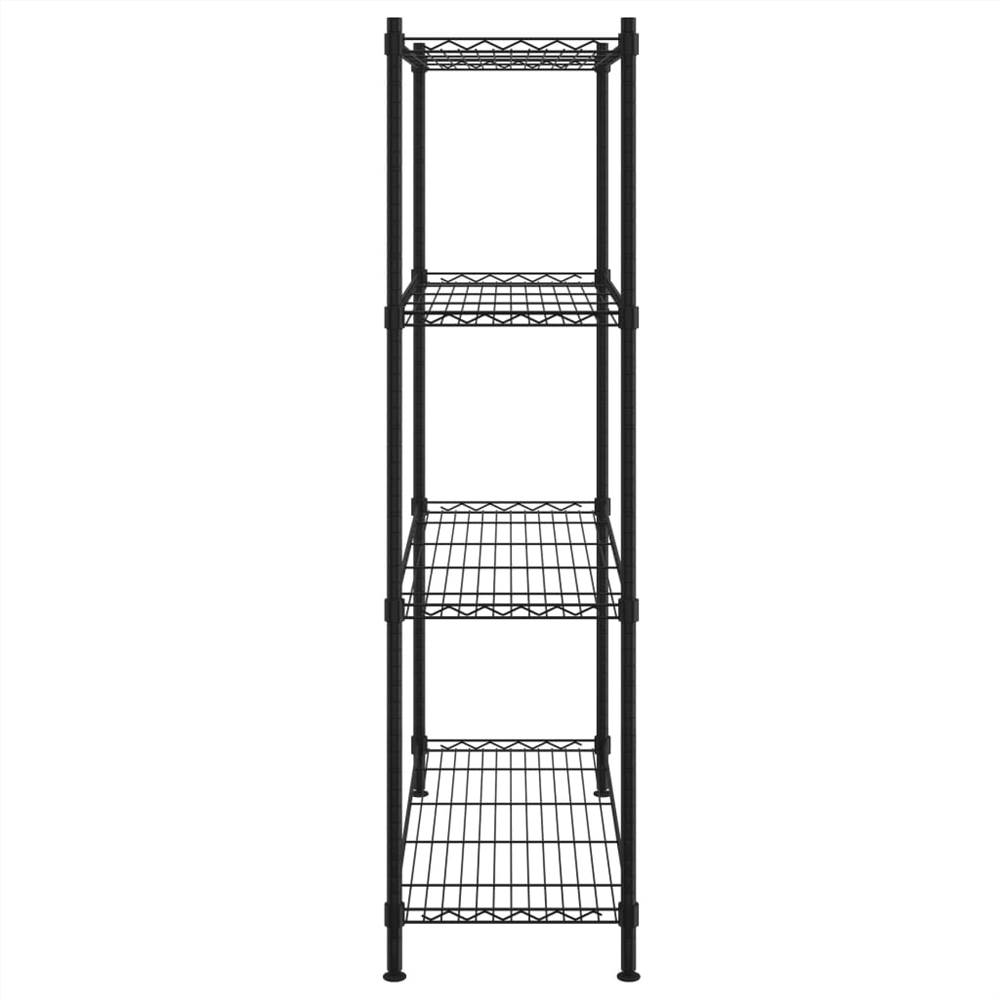 4-Tier Storage Shelf 90x35x137 cm Black 200 kg