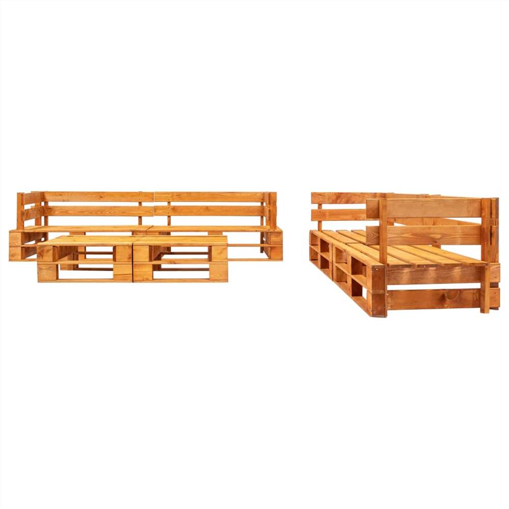 6 Piece Garden Pallet Lounge Set Wood Honey Brown