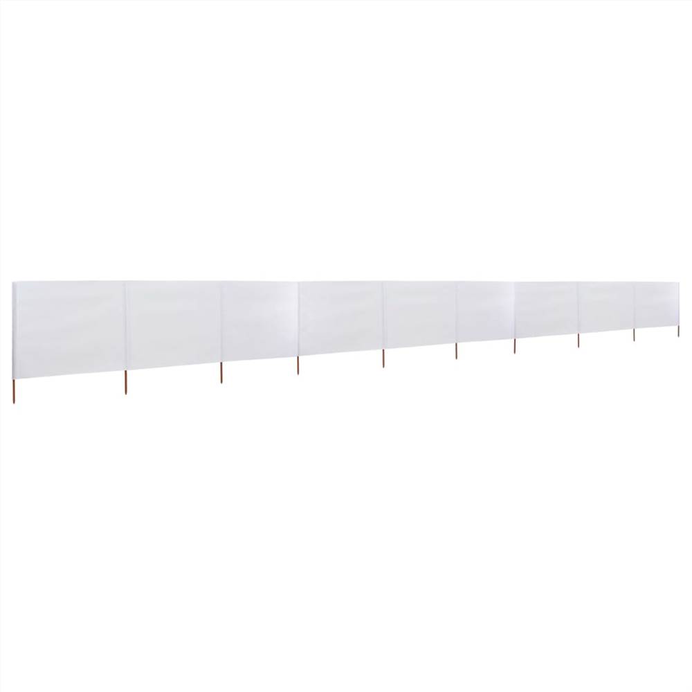 9-panel Wind Screen Fabric 1200x120 cm Sand White
