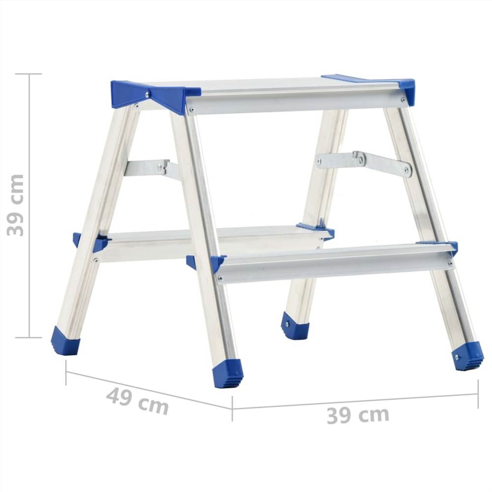 Aluminium Double-Sided Step Ladder 2 Steps 44 cm