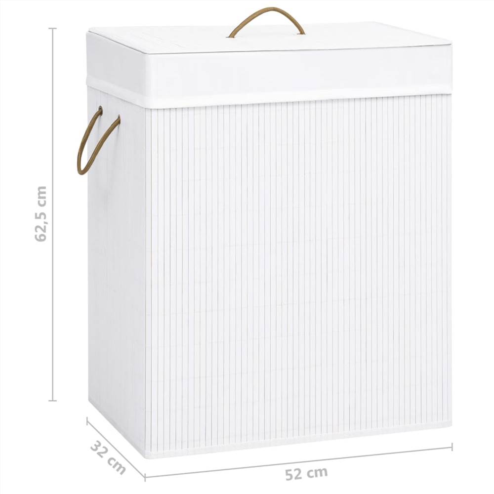 Bamboo Laundry Basket White 100 L