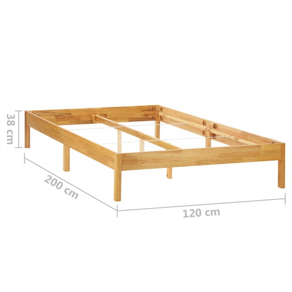 Bed Frame Solid Oak Wood 120x200 cm