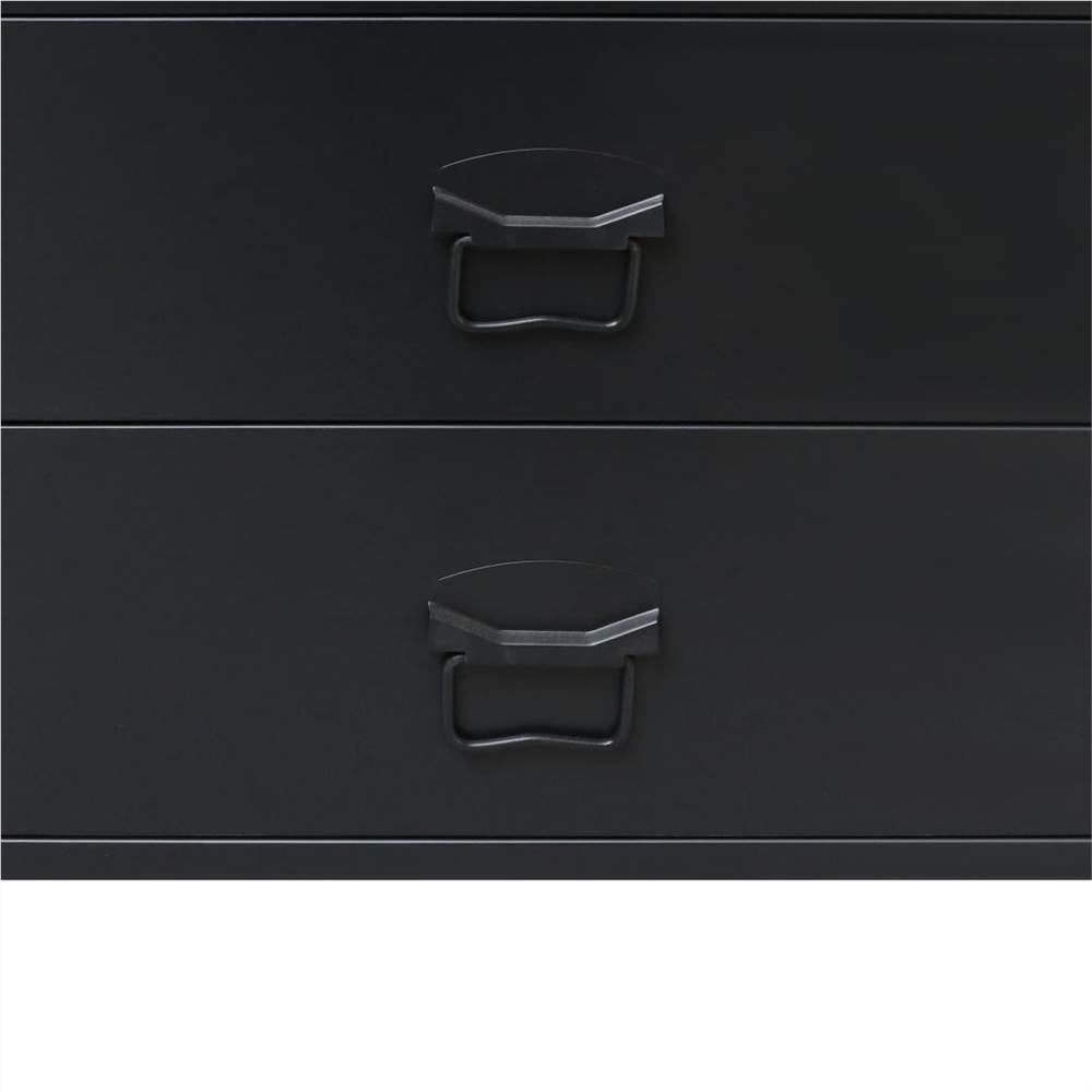 Chest of Drawers Metal Industrial Style 78x40x93 cm Black