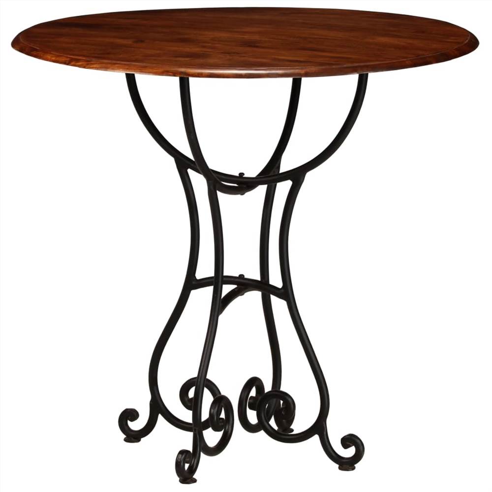 Dining Table Solid Acacia Wood with Sheesham Finish 80x76 cm