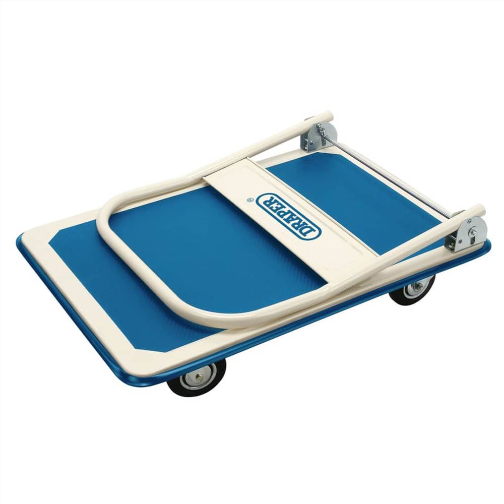Draper Tools Platform Trolley with Folding Handle Blue and White ...