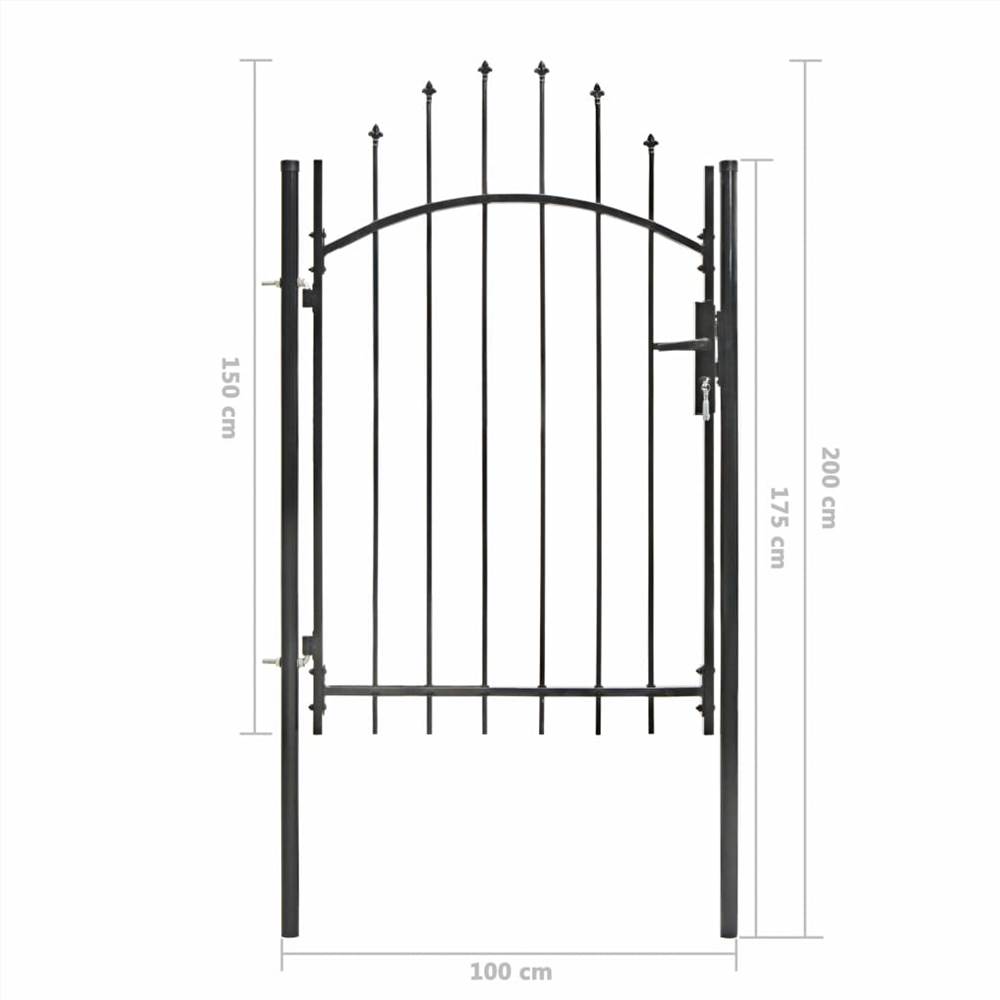 Garden Gate Steel 1x2 m Black