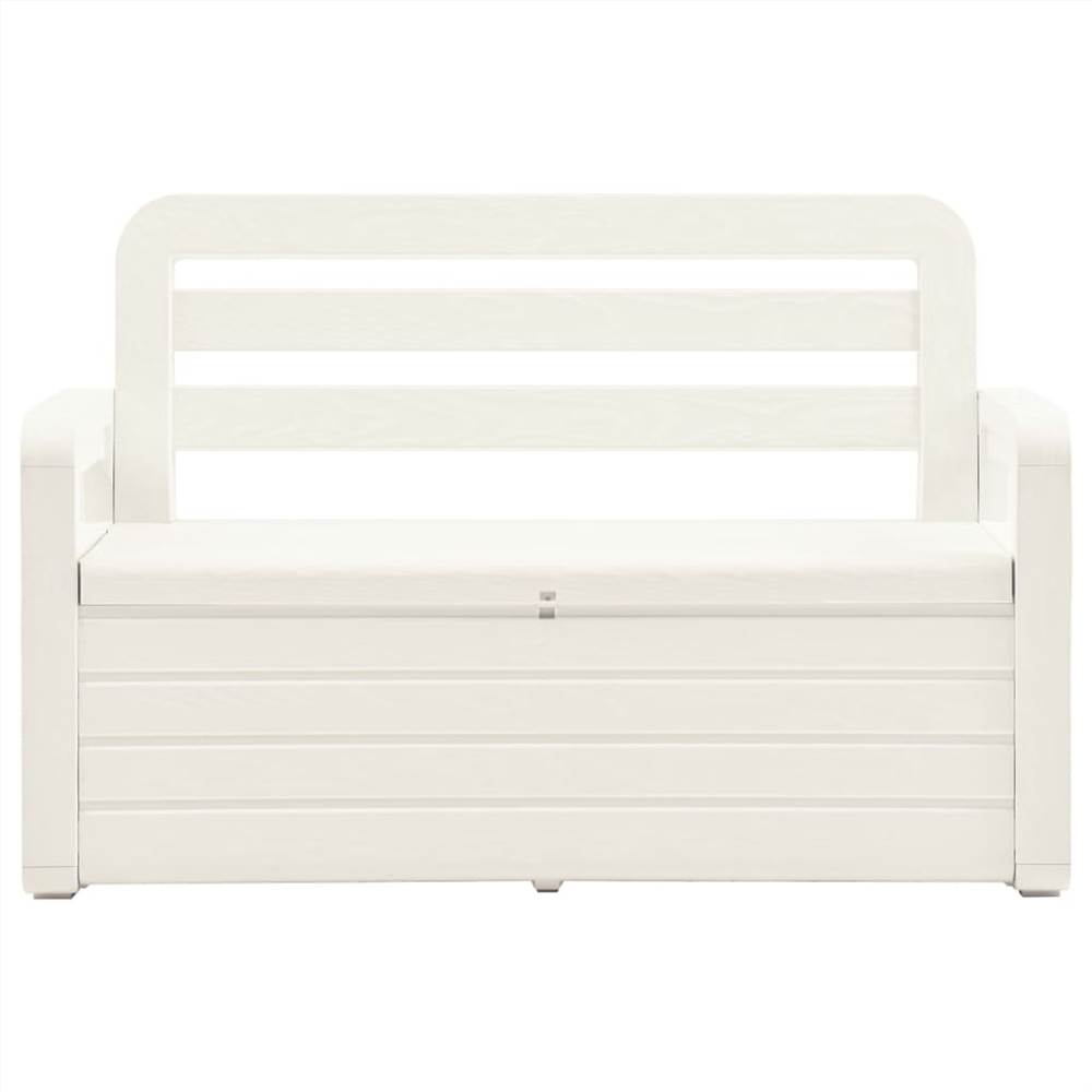 Garden Storage Bench 132.5 cm Plastic White