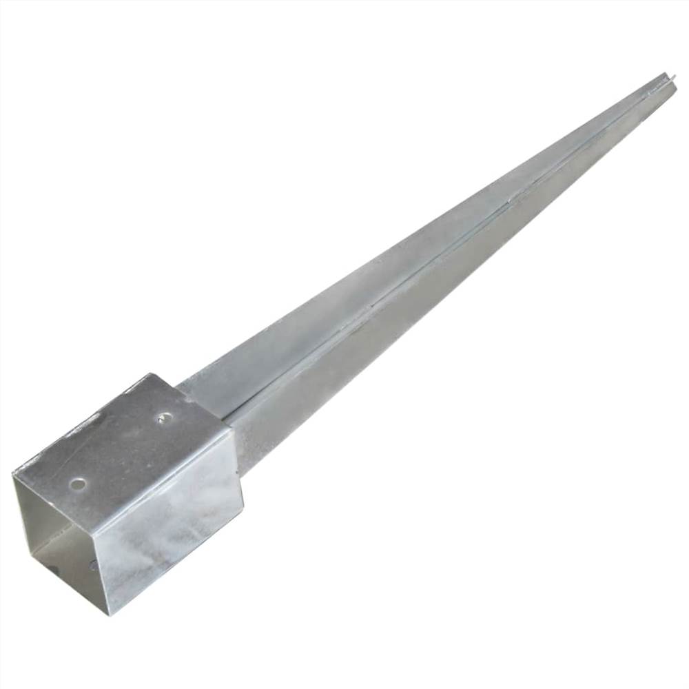 Ground Spikes 12 pcs Silver 9x9x75 cm Galvanised Steel