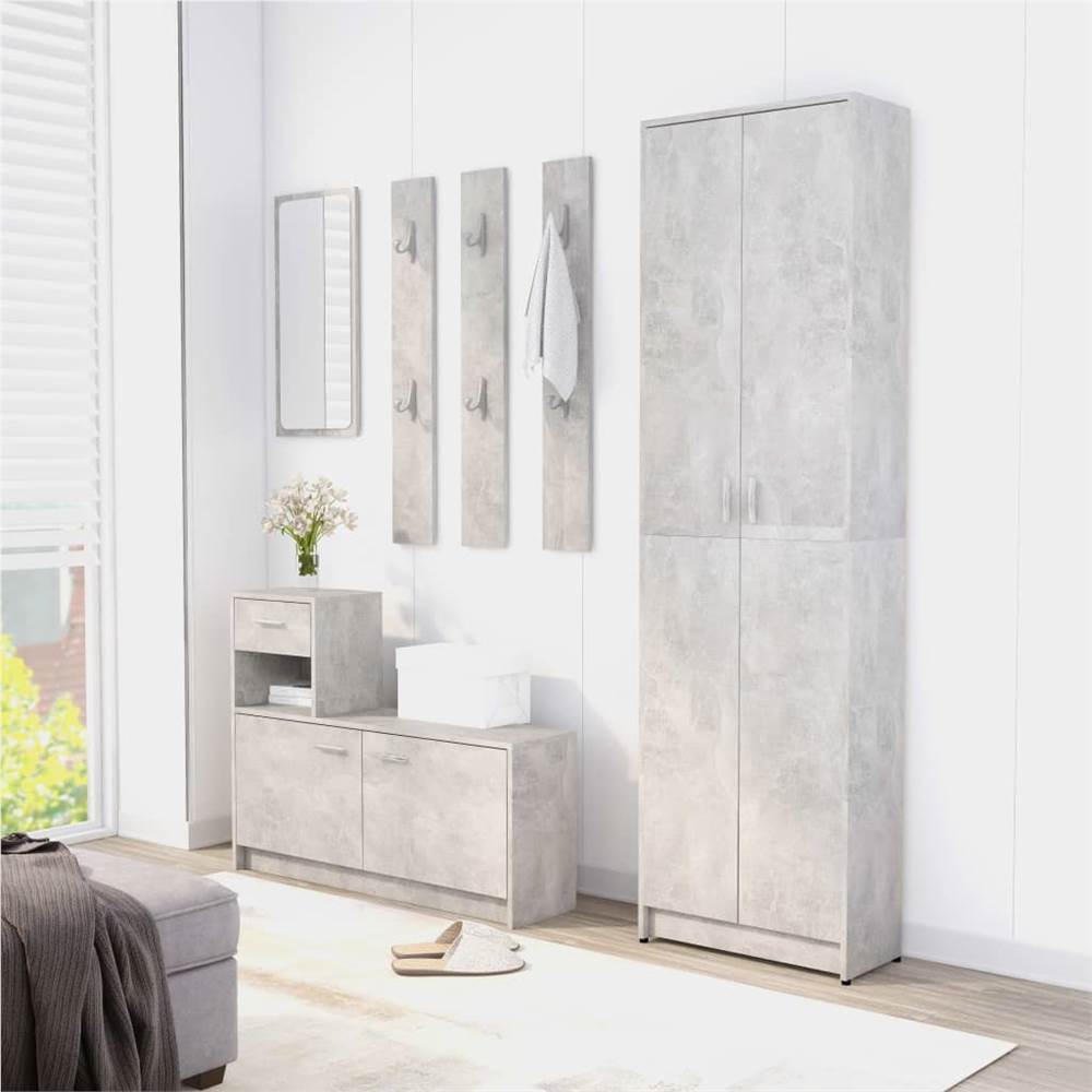 Hallway Wardrobe Concrete Grey 55x25x189 cm Chipboard