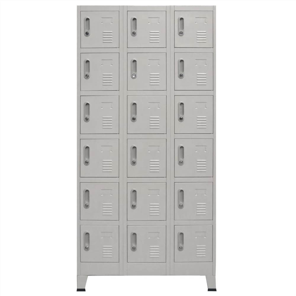 Locker Cabinet with 18 Compartments Metal 90x40x180 cm