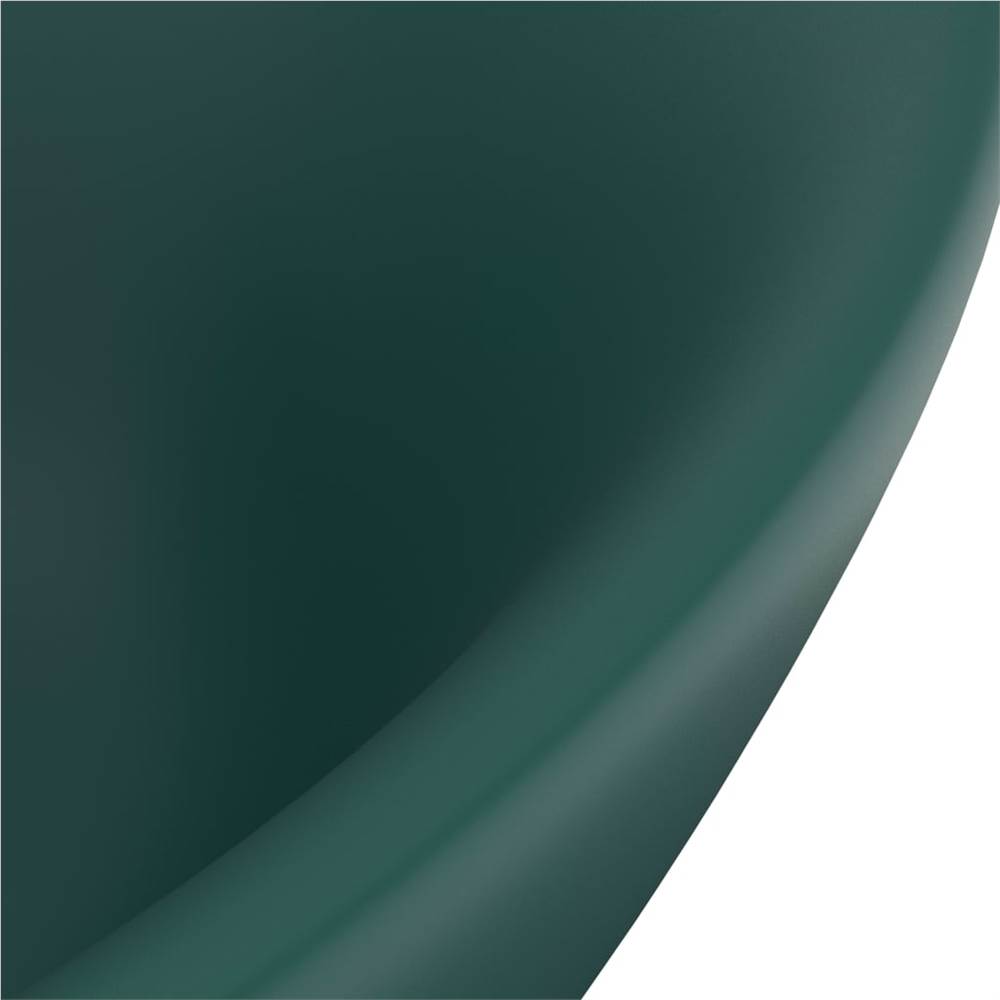 Luxury Basin Overflow Oval Matt Dark Green 58.5X39 Cm Ceramic