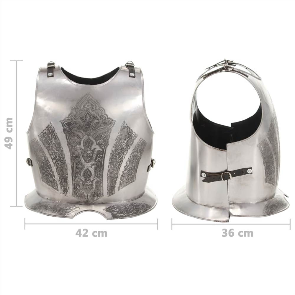Medieval Knight Body Armour Cuirass Replica LARP Silver Steel
