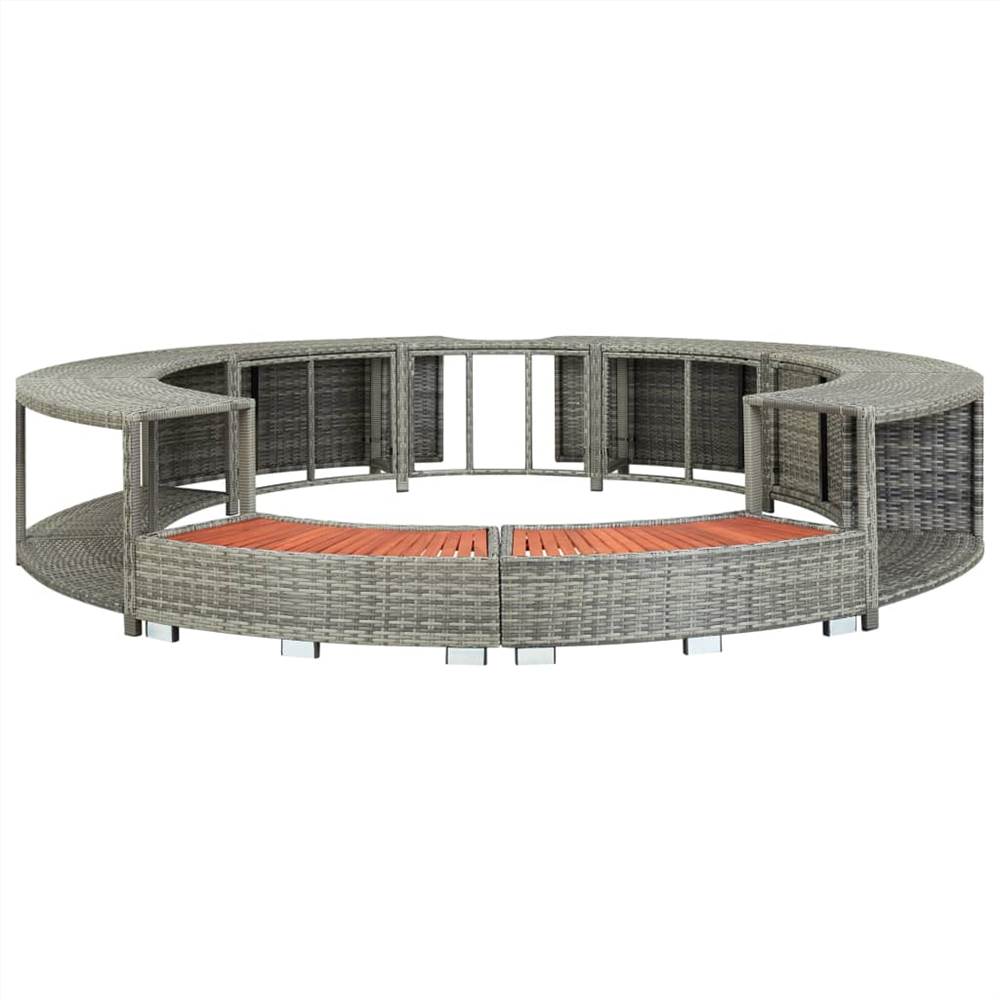 Spa Surround Grey Poly Rattan