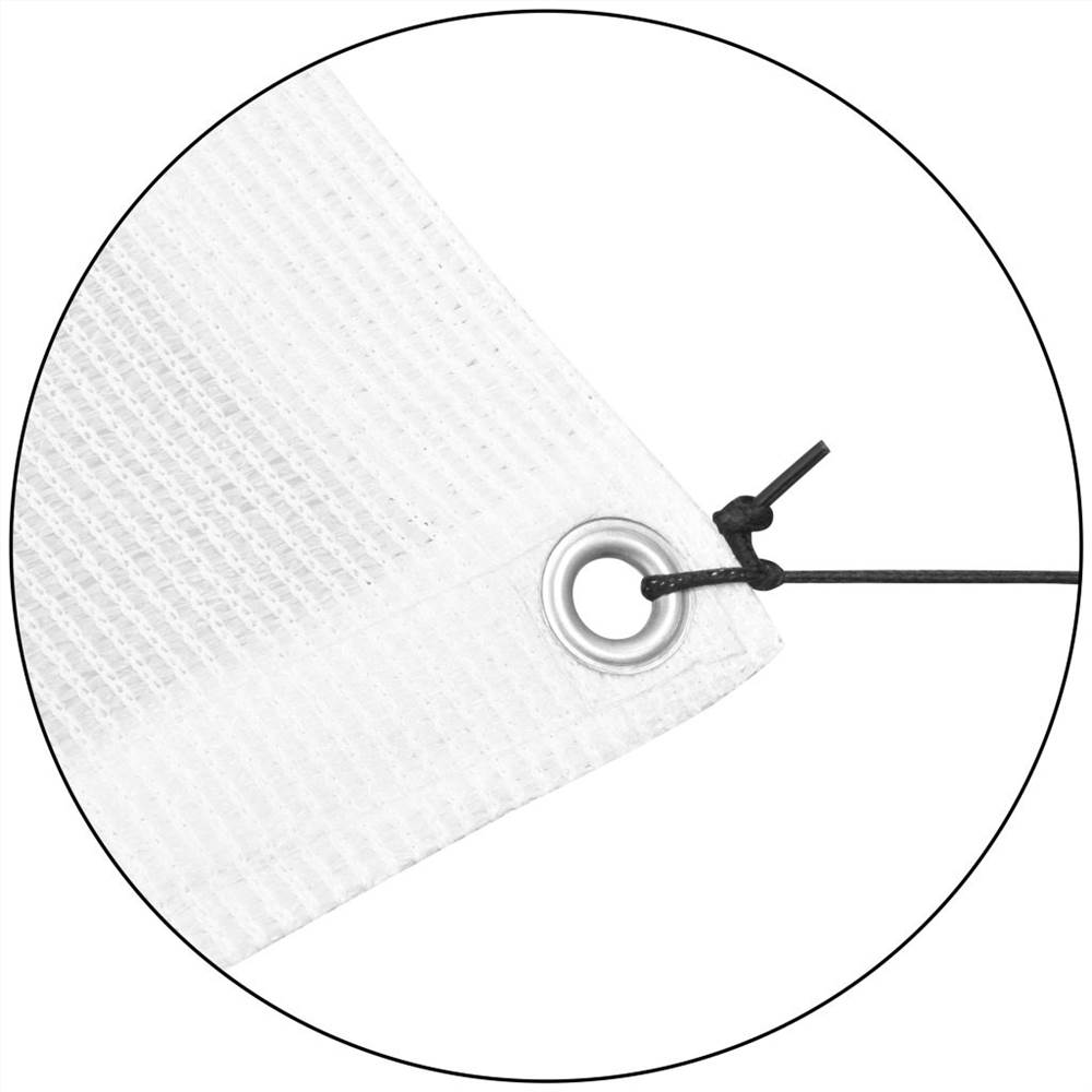 Sunshade Tarp with Poles HDPE Square 5x5 m White