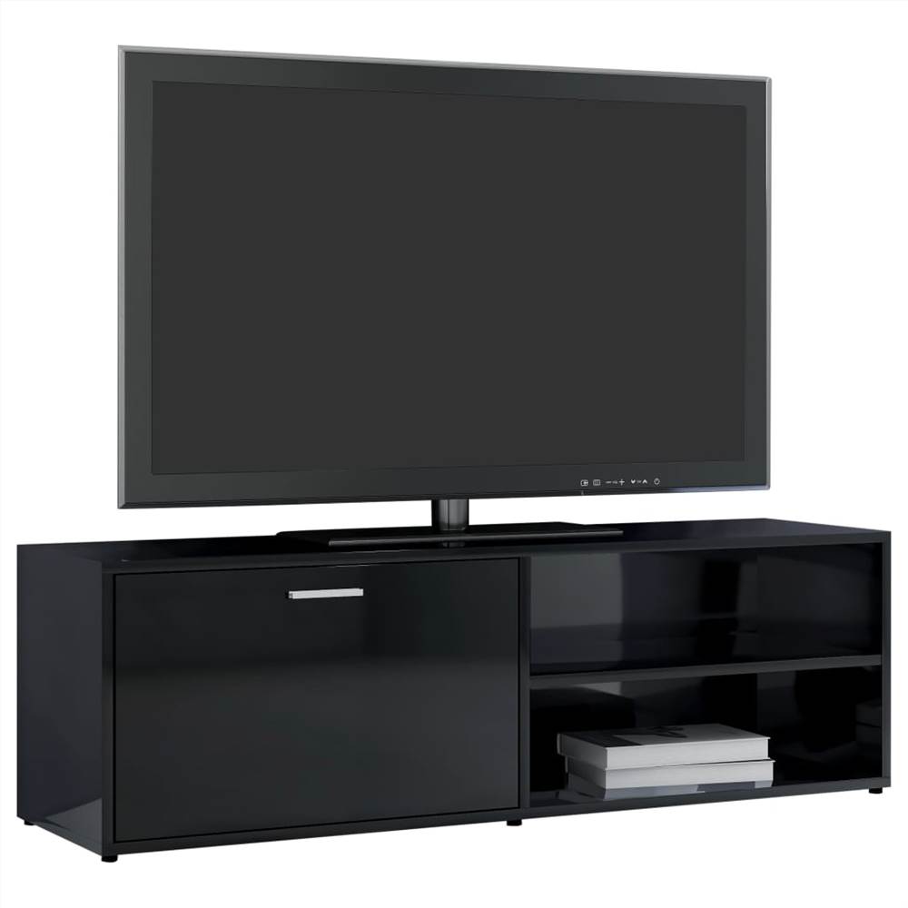 TV Cabinet High Gloss Black 120x34x37 cm Chipboard
