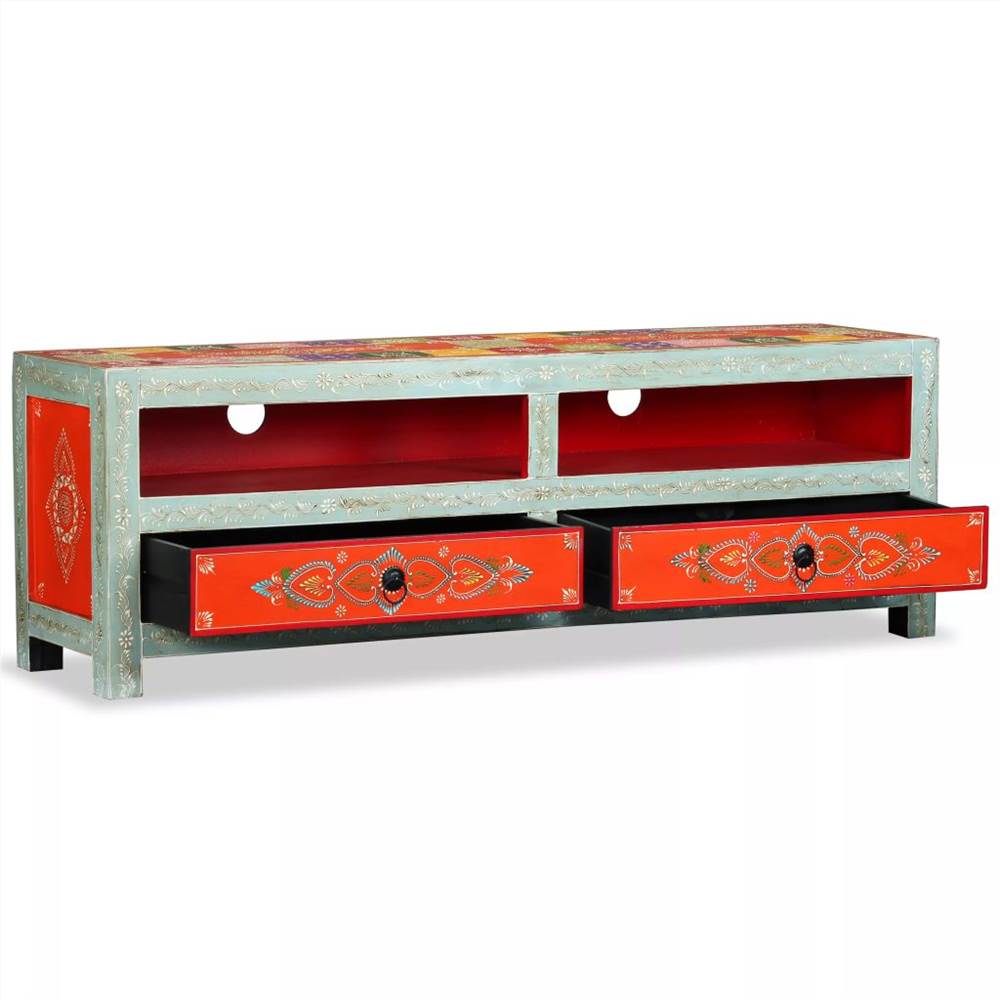 TV Cabinet Solid Mango Wood Hand Painted