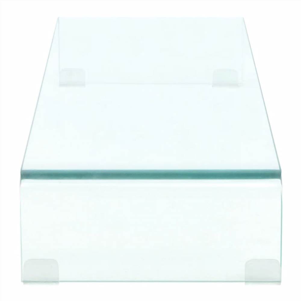 TV Stand/Monitor Riser Glass Clear 90x30x13 cm