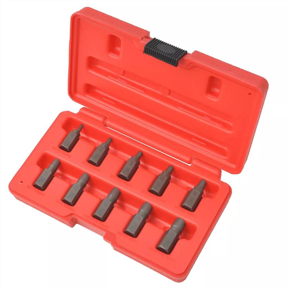 Ten Piece Screw Extractor Set Steel