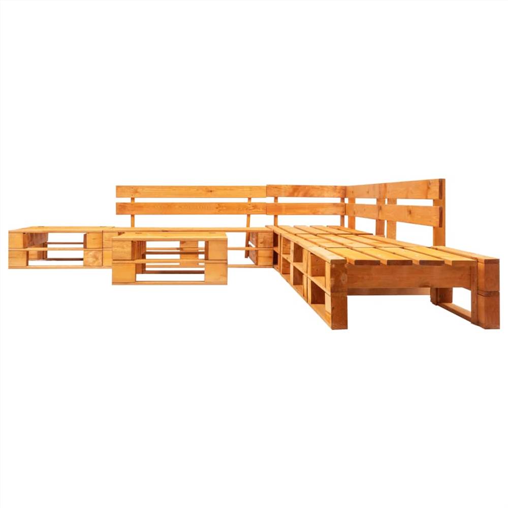 6 Piece Garden Pallet Lounge Set Wood Honey Brown