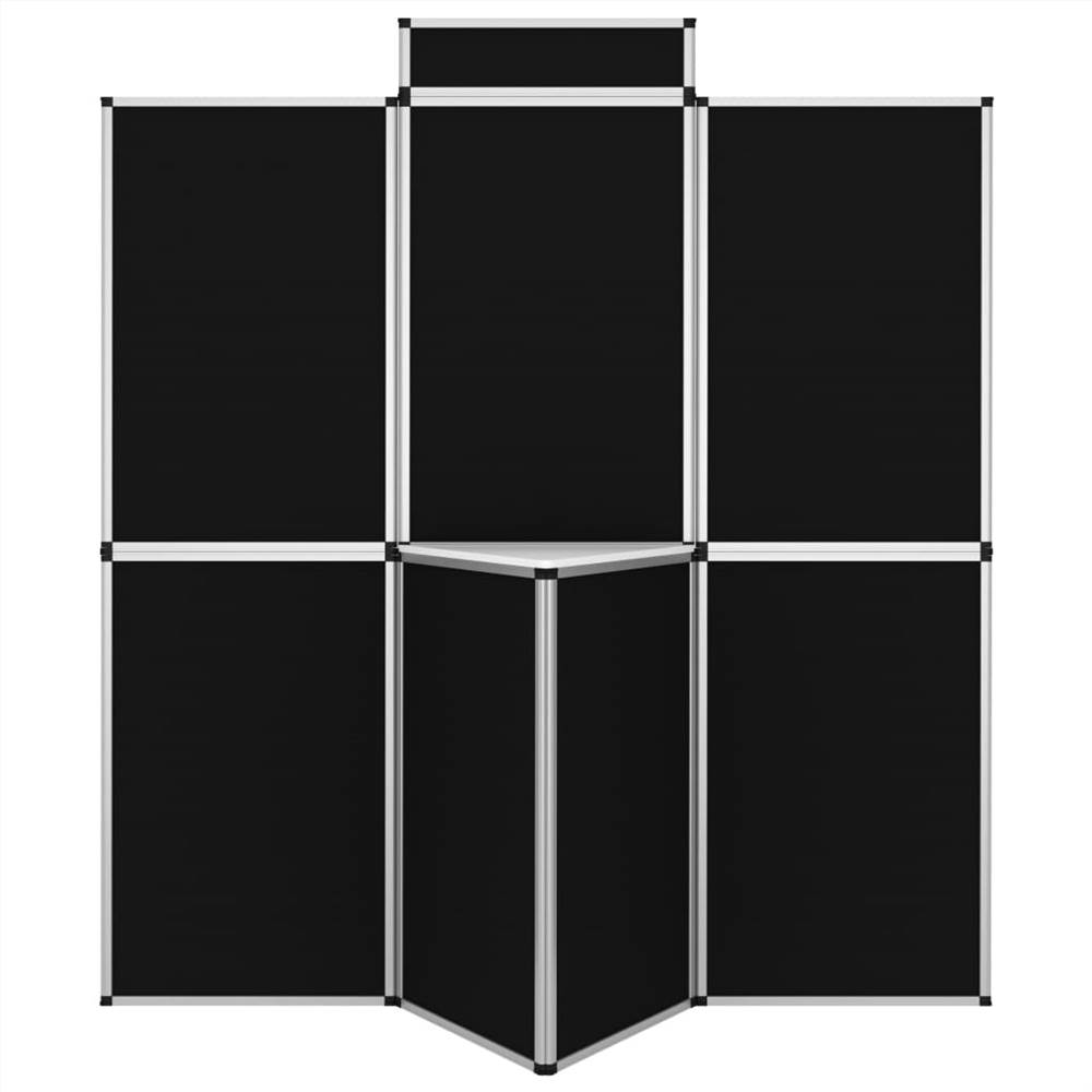 8-Panel Folding Exhibition Display Wall 181x200 cm Black