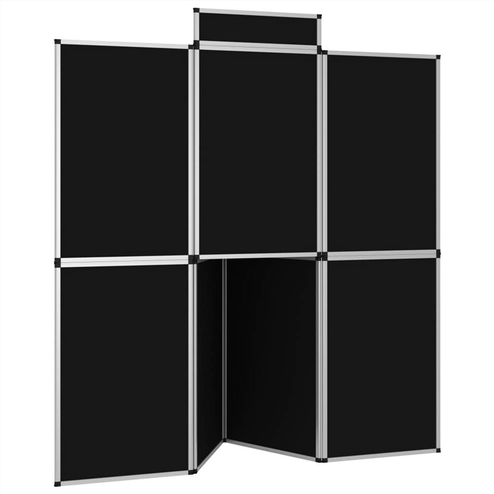 8-Panel Folding Exhibition Display Wall 181x200 cm Black