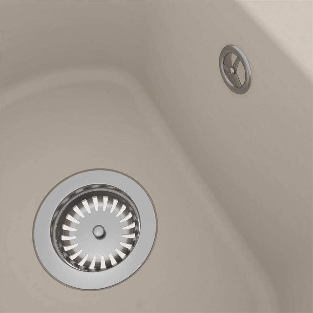 Kitchen Sink Double Basins Oval Beige Granite