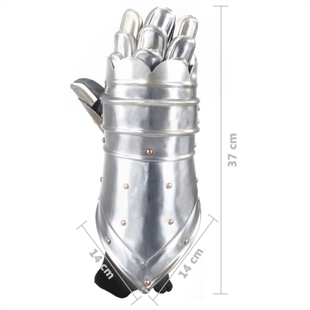 Medieval Knight Gauntlets Replica LARP Silver Steel
