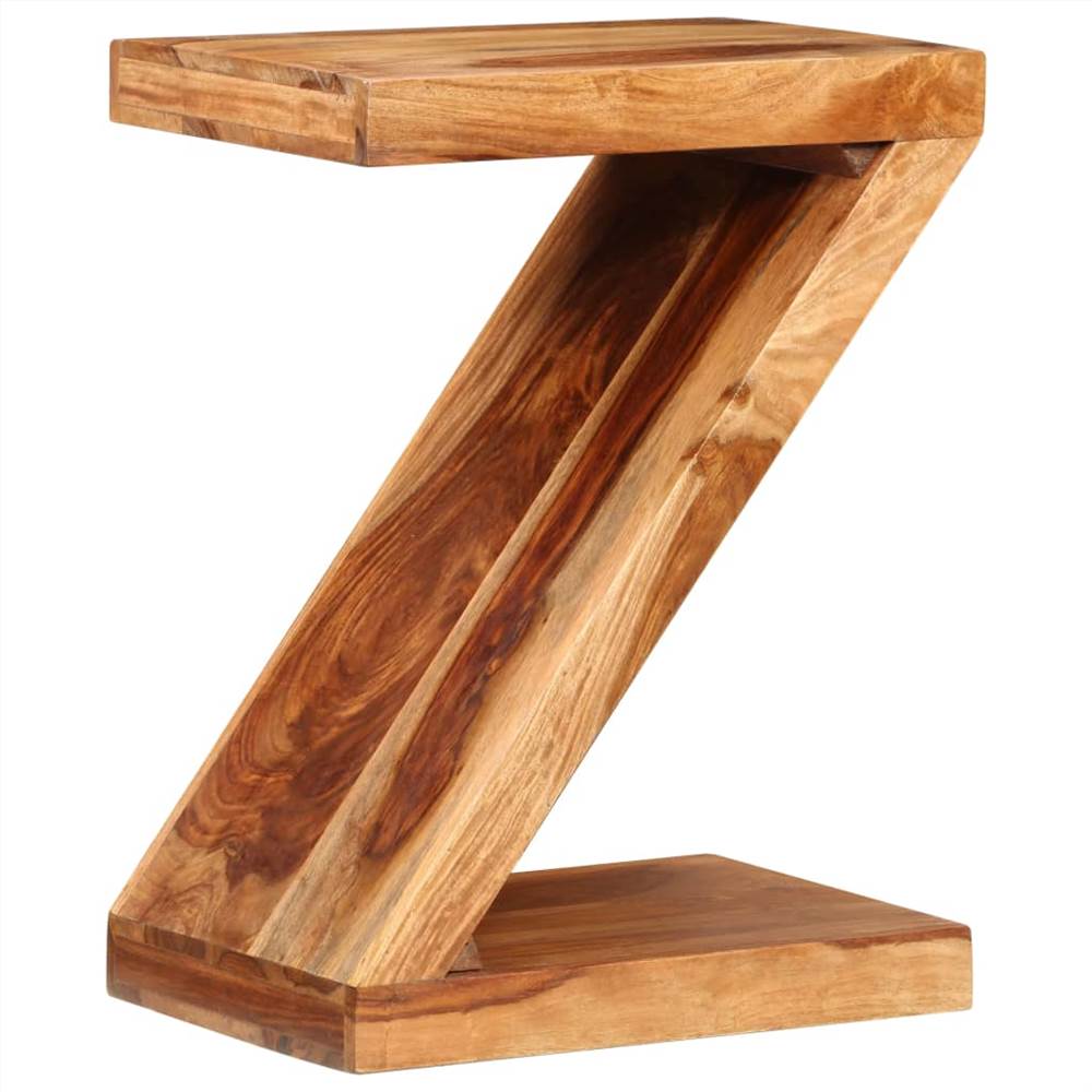 Side Table Z-shaped Solid Sheesham Wood