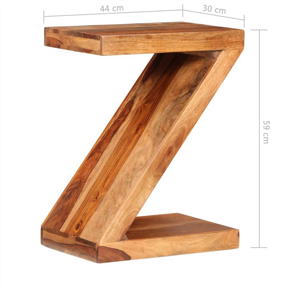 Side Table Z-shaped Solid Sheesham Wood