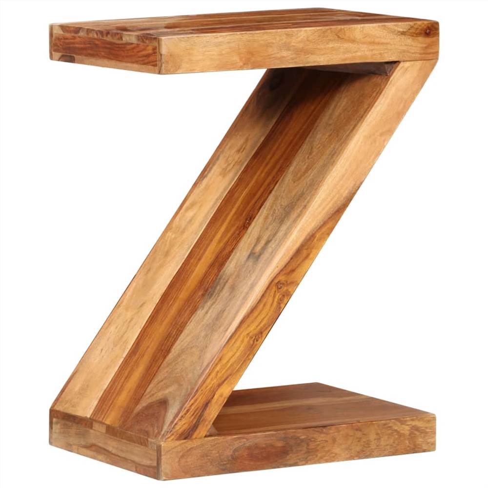 Side Table Z-shaped Solid Sheesham Wood