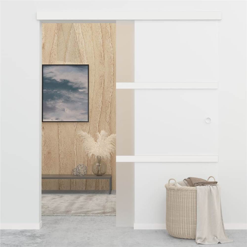 Sliding Door ESG Glass and Aluminium 102.5x205 cm Silver