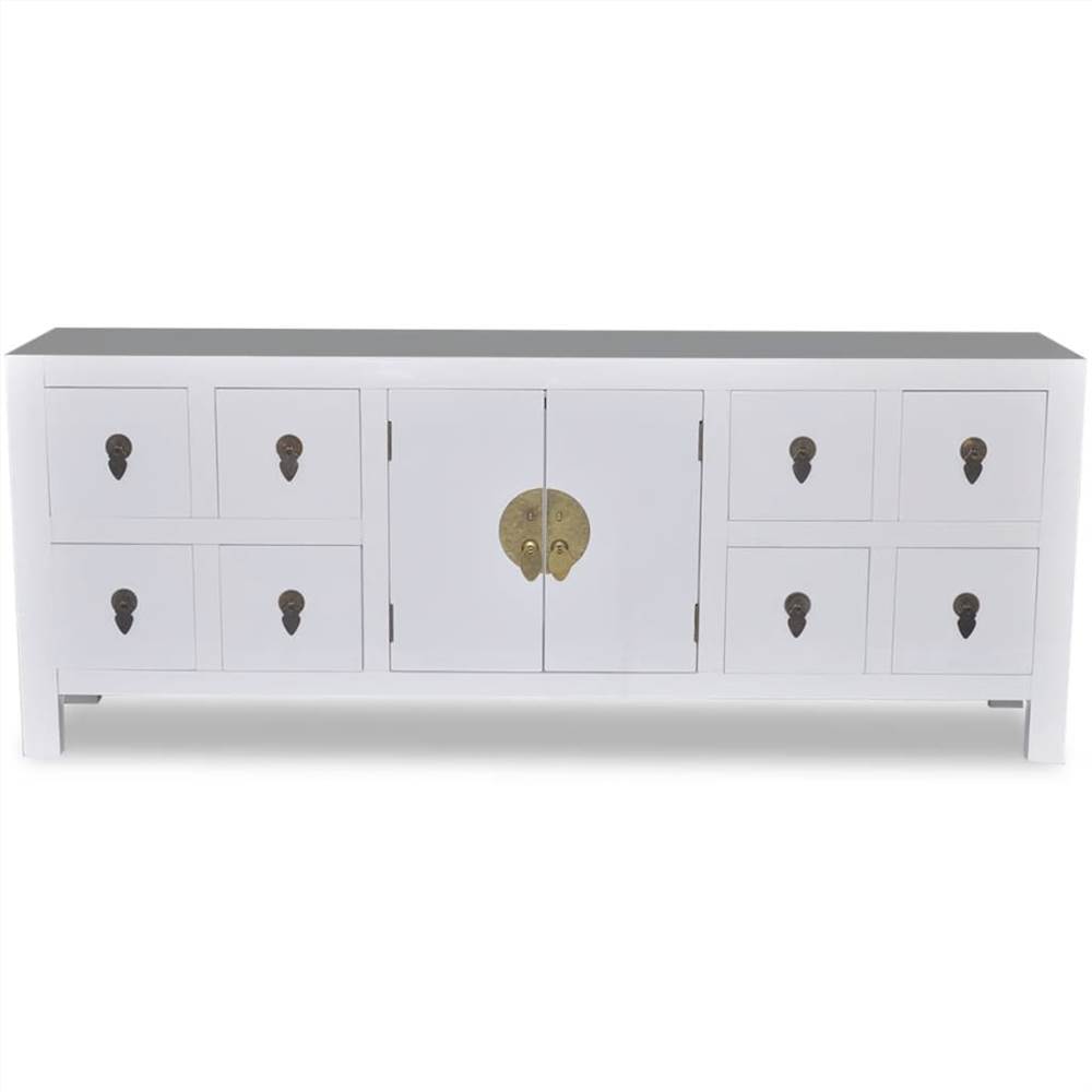 Wooden Sideboard Asian Style with 8 Drawers and 2 Doors