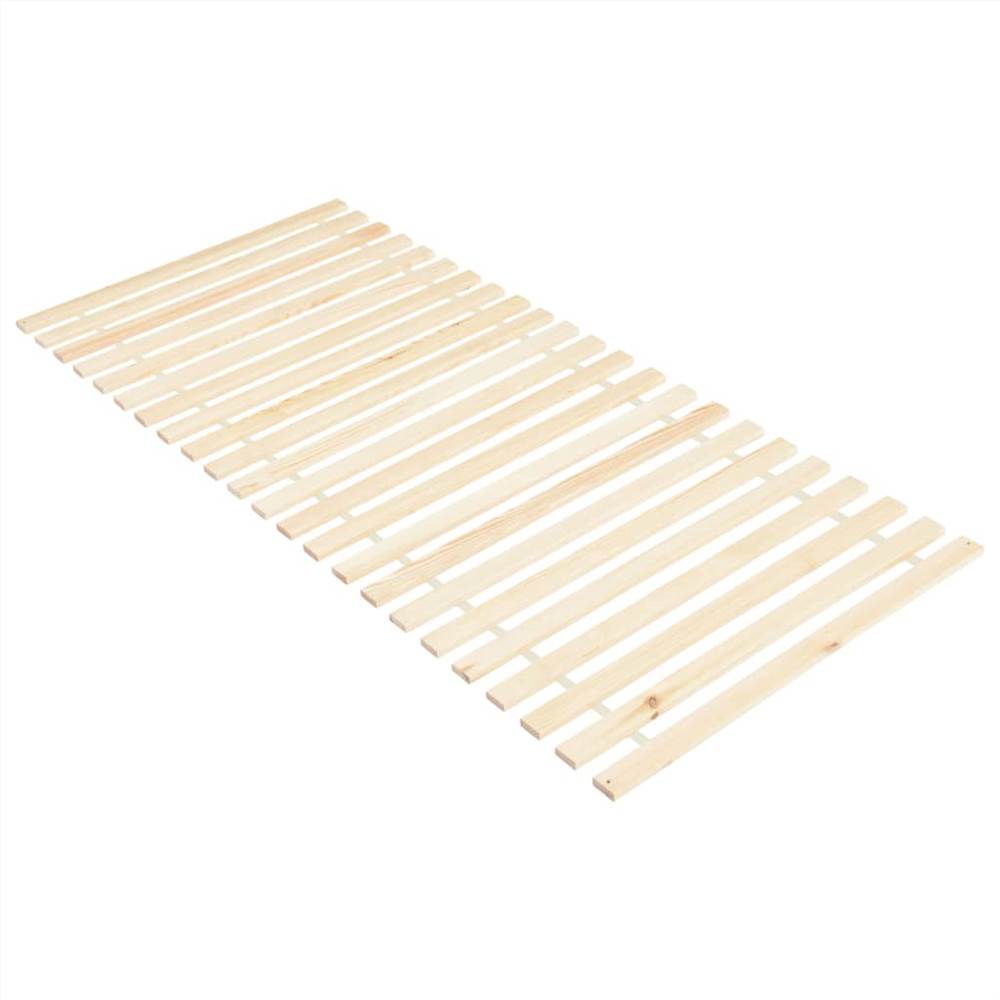 Roll up Bed Bases 2 pcs with 23 Slats 90x200 cm Solid Pinewood