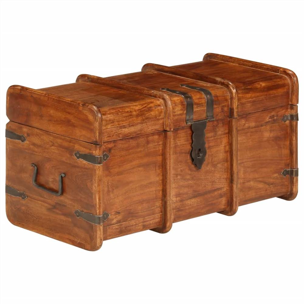 Treasure Chest Set 2 Pieces Solid Acacia Wood Sheesham Finish