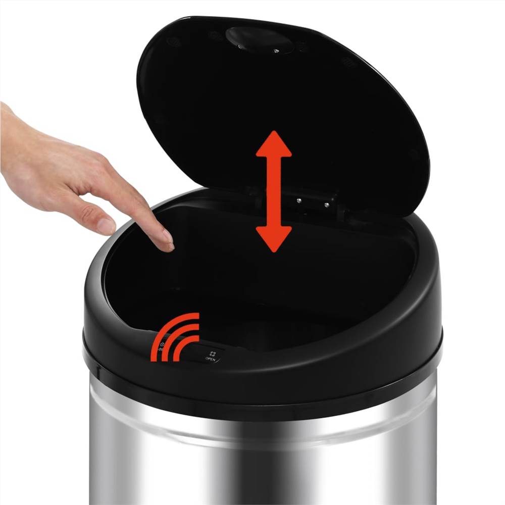 Automatic Sensor Dustbin Garbage Bin 62 L Stainless Steel