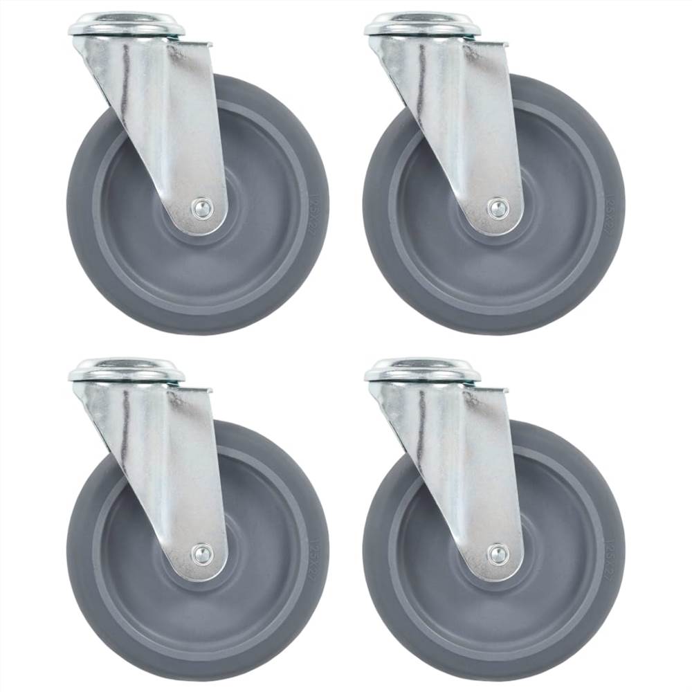 Bolt Hole Swivel Casters 4 pcs 125 mm