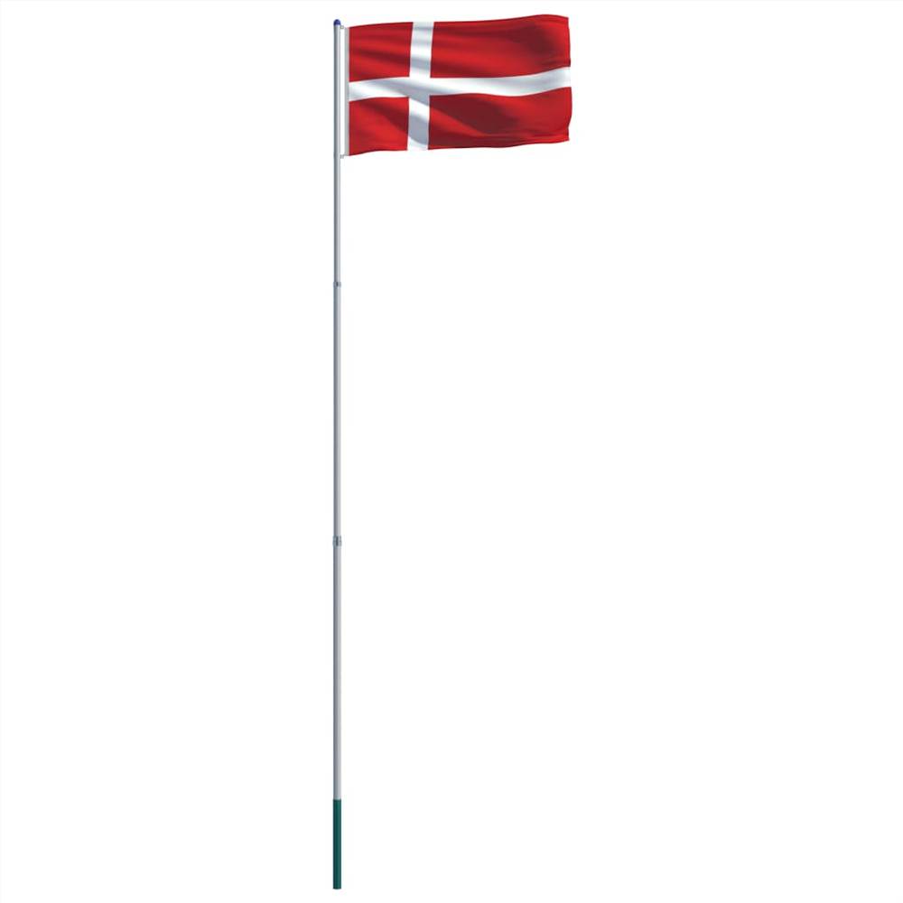 Denmark Flag and Pole Aluminium 6 m