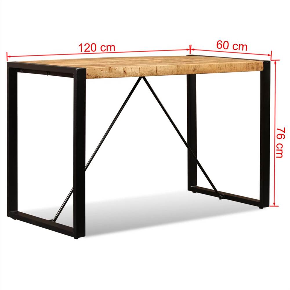 Dining Table Solid Rough Mango Wood 120 cm