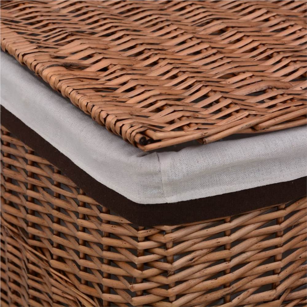 Stackable Laundry Basket Brown Willow
