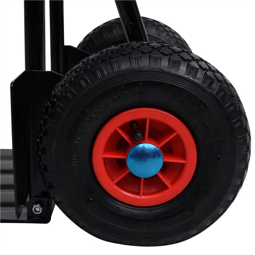 Telescopic Hand Trolley 200 kg Black and Red