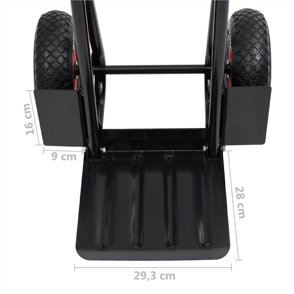 Telescopic Hand Trolley 200 kg Black and Red