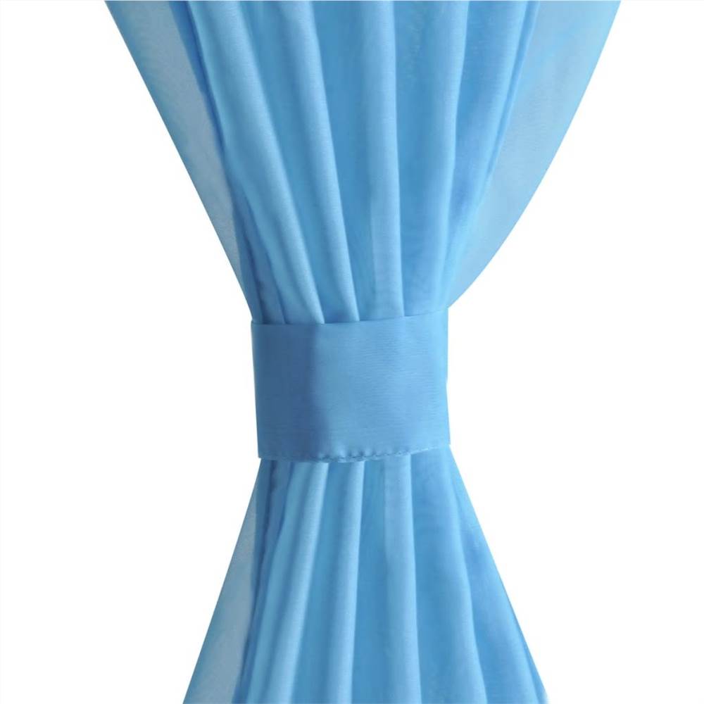 Turquoise Sheer Curtain 140 x 225 cm 2 pcs