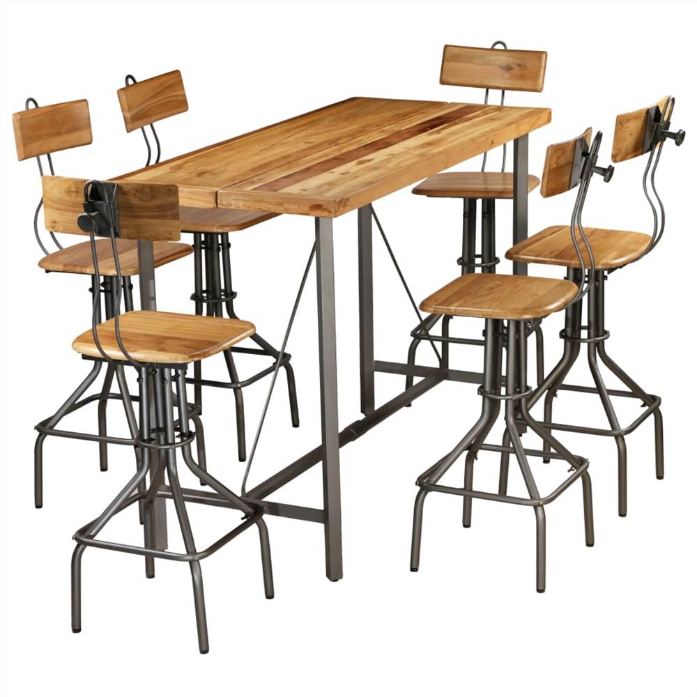 Bar Set 7 Pieces Solid Reclaimed Teak