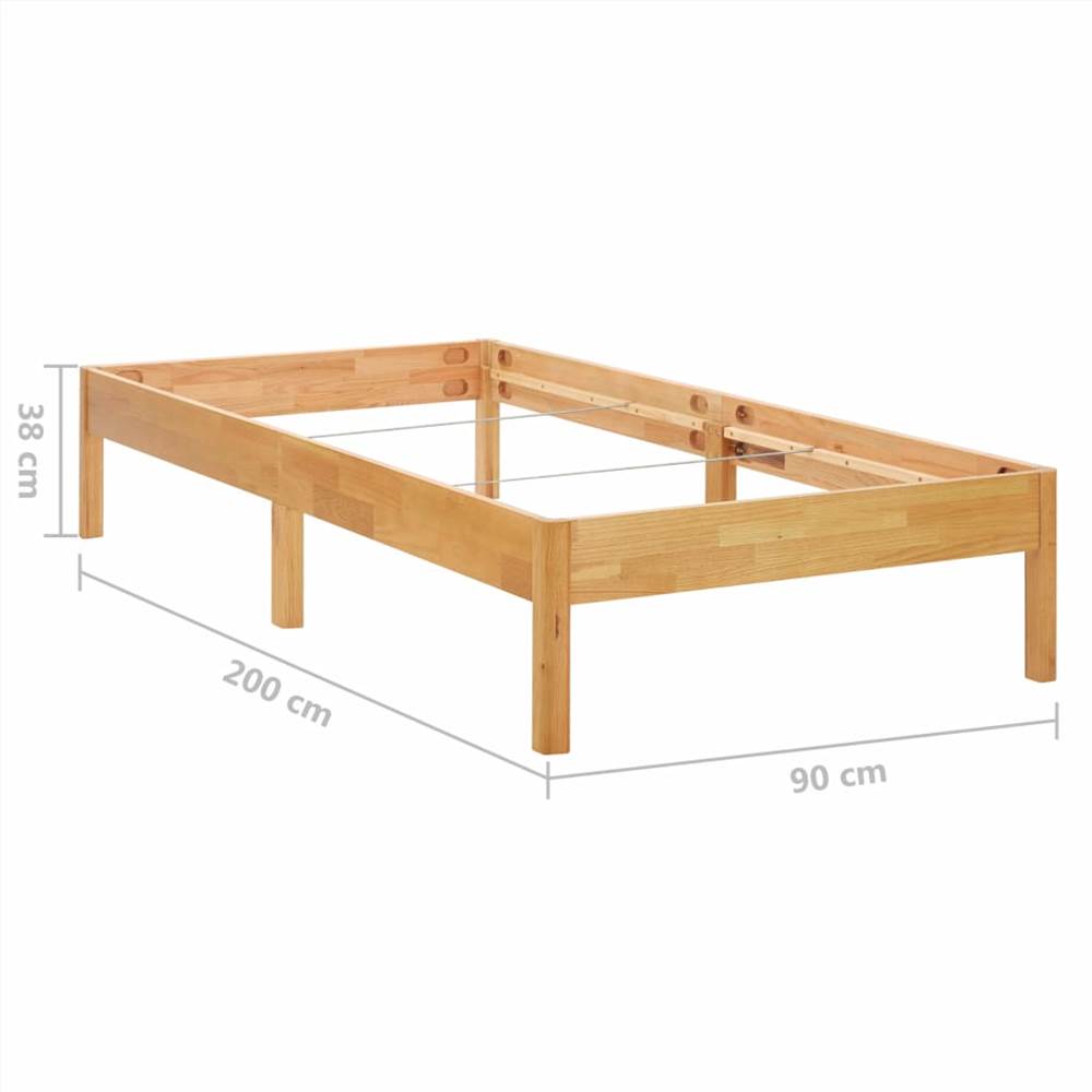 Bed Frame Solid Oak Wood 90x200 cm