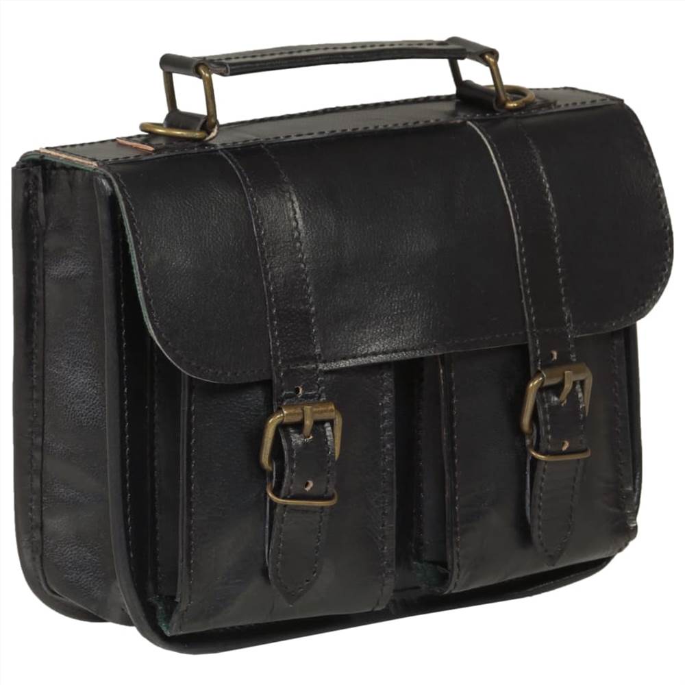Satchel Bag Real Leather Black