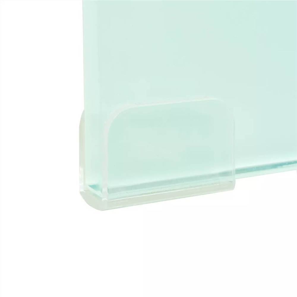 TV Stand/Monitor Riser Glass White 90x30x13 cm
