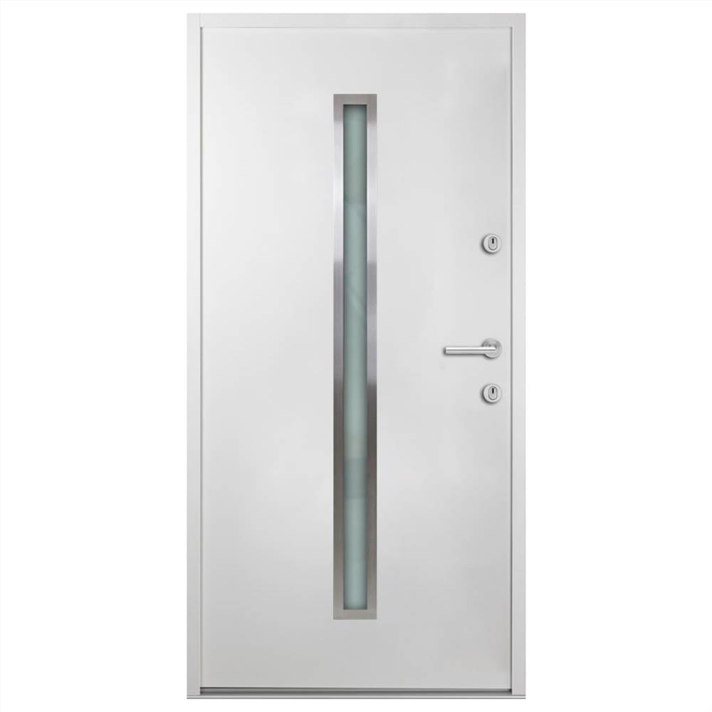 Aluminium Front Door White 90x200 cm