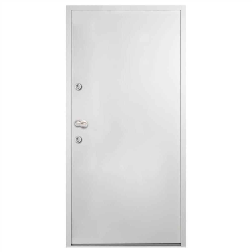 Aluminium Front Door White 90x200 cm